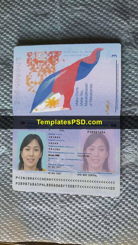 Philippines Passport Template Psd Realistic Mockup 2025