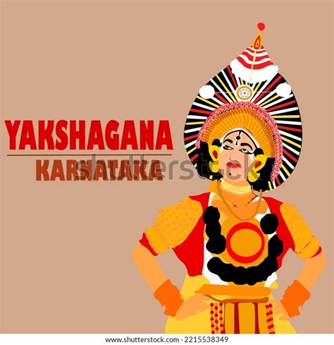 Vector Man Performing Yakshagana Classical Dance Stock Vector Royalty