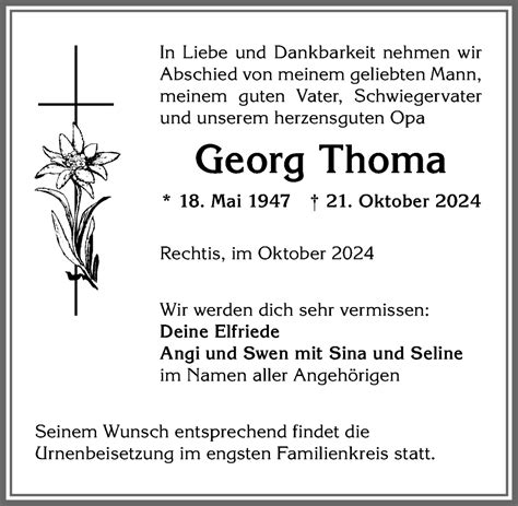 Traueranzeigen Von Georg Thoma Augsburger Allgemeine Zeitung