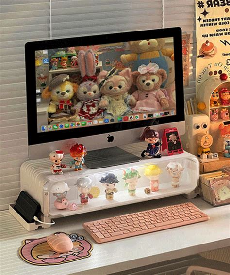 신상특가🩷 심플 무드 피규어 모니터 받침대 사무실 서랍 거치대 수납 정리 장식장 인테리어 정리함 선반 회사 학생 공부 유니크 핸드폰 휴대폰 거치대 높이조절 에이블리