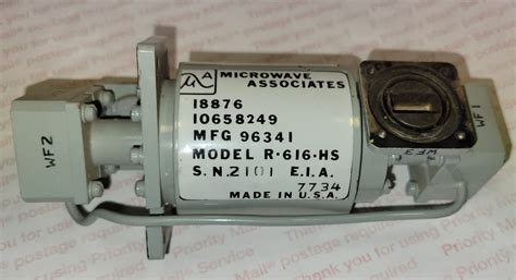 Waveguide Switch Rf Microwave Associates 18876model R 616 Hs
