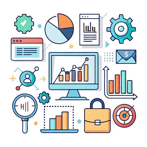 Business Analytics And Data Visualization With Charts Graphs And Icons Premium Ai Generated Vector