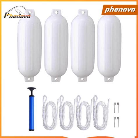 Phenovo 4pcs Boat Fenders Inflatable Marine Fender With Inflatable Pin