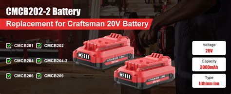 Amazon Packs V Ah CMCB Battery Replacement For Craftsman V Battery And CMCB
