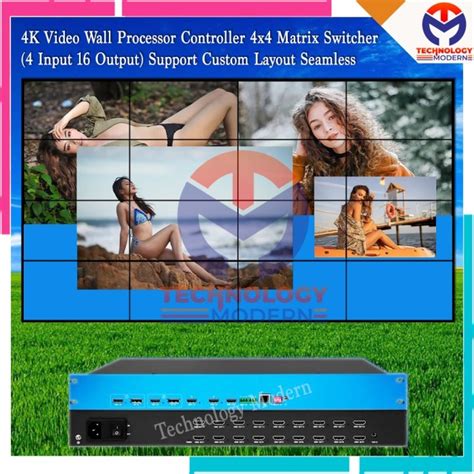 jual 4k seamless hdmi video wall processor controller 4x4 matrix