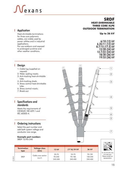 Nexans Heat Shrink Terminations Outdoor 3 Core Xlpe 66kv 11kv 33kv Nexans Srdf Pdf