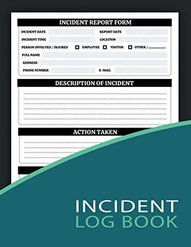Accident And Incident Log Book Accident And Incident Record Book Health