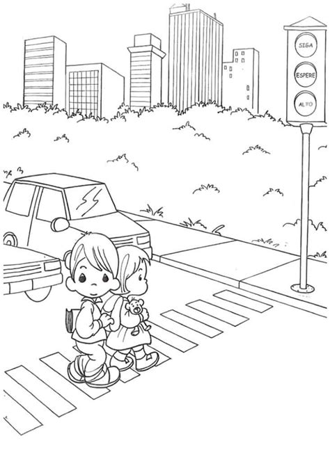 Semáforo Sencillo para colorear imprimir e dibujar ColoringOnly