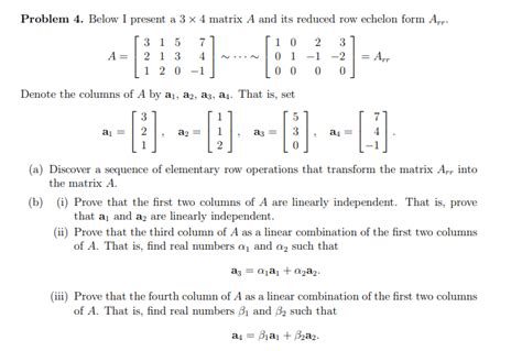 solved problem 4 below i present a 3 x 4 matrix a and its