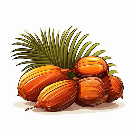 Premium Photo Palm Fruit 2d Cartoon Illustraton On White Background High