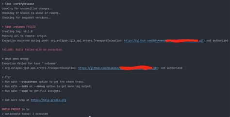 transportexception not authorized while pushing all tags to remote