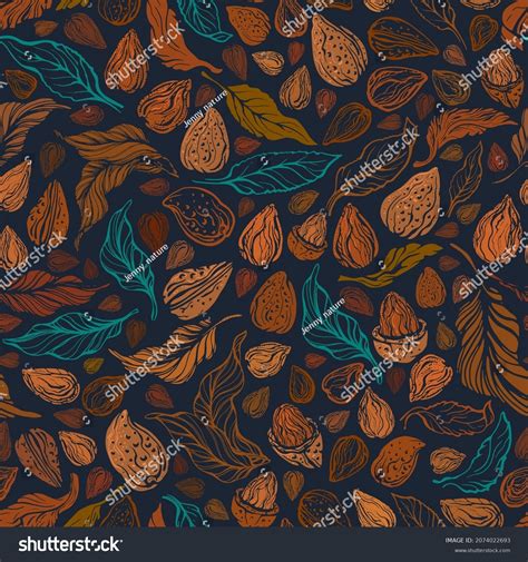 Nuts Seamless Pattern Vector Texture Grain Royalty Free Stock