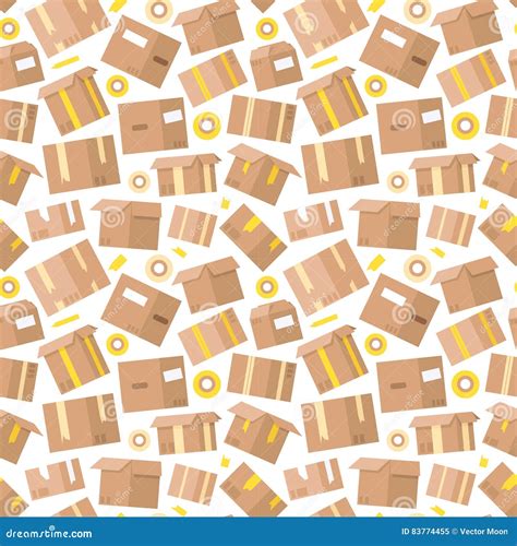 Carrying Boxes Seamless Pattern Warehouse Shipping Container Stock Vector Illustration Of