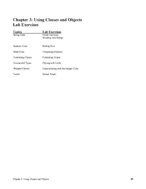 Fillable Online Chapter Using Classes And Objects Lab Exercises Fax