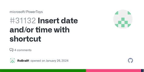Insert Date Andor Time With Shortcut · Issue 31132 · Microsoft