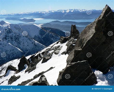 Lago Nahuel Huapi En Sol Del Invierno Imagen De Archivo Imagen De