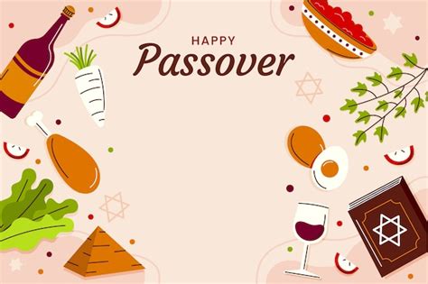 Free Vector Flat Labels Collection For Jewish Passover Celebration