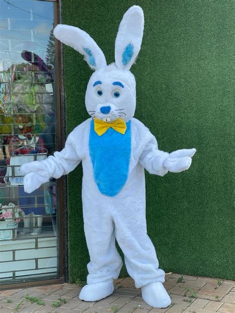 Fantasia Mascote Coelho Pascoa Pelucia Cabecao Azul Elo7