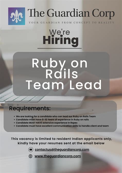The Guardian Corp On Linkedin Jobs Jobalerts Rubyonrails