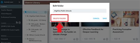 Add And Remove Folders From The Babe District Library Actively Learn