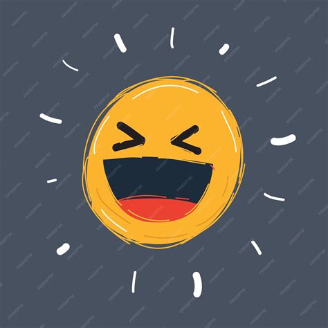 웃는 이모티콘 긍정적인 감정의 이모티콘 프리미엄 벡터