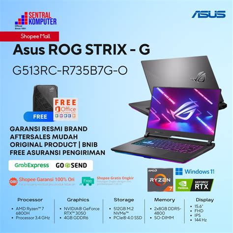 Jual Asus Rog Strix G Ryzen H Rtx Gb Gb Ssd Win Ohs Shopee Indonesia