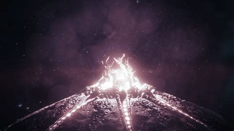 Close Up Image Of A Thargoid Scout Ship Charging Up Its Energy Weapon