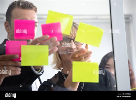It Worker Tracking His Tasks On Kanban Board Using Task Control Of