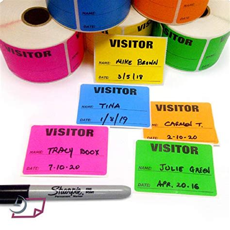 3 X 2 Fluorescent Color Visitor Labels Pass 500 Per Roll Orange