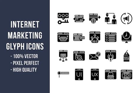 Premium Vector Internet Marketing Glyph Icons