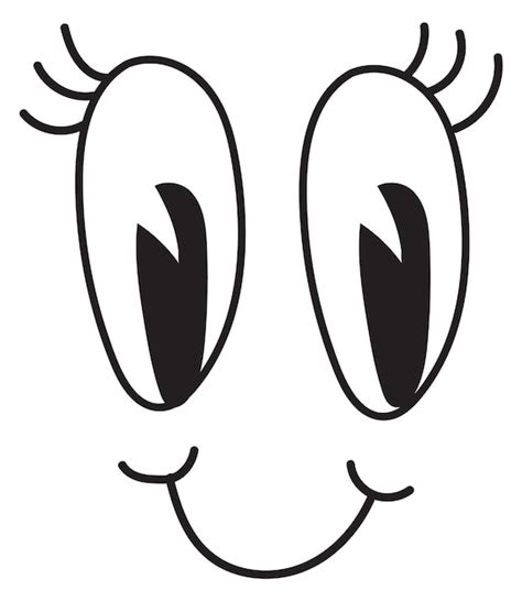 Premium Vector Cute Comic Face Smiling Retro Emoji Expression