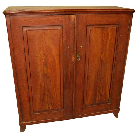 Two Drawer Pine Glass Door Cabinet At 1stdibs