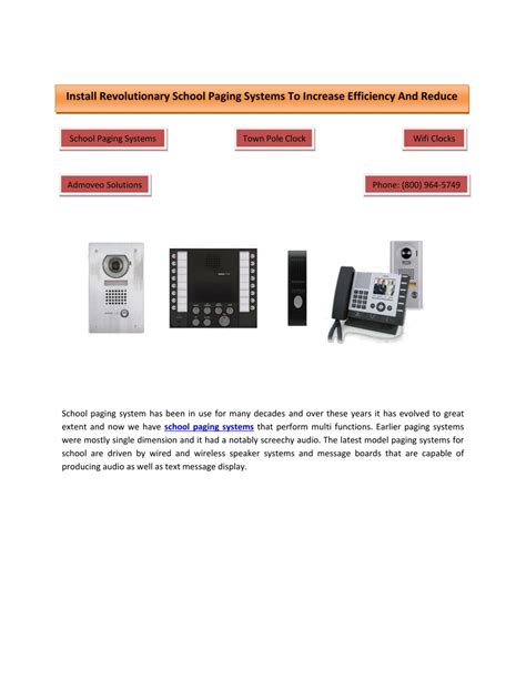 Ppt Install Revolutionary School Paging Systems To Increase Efficiency And Reduce Costs