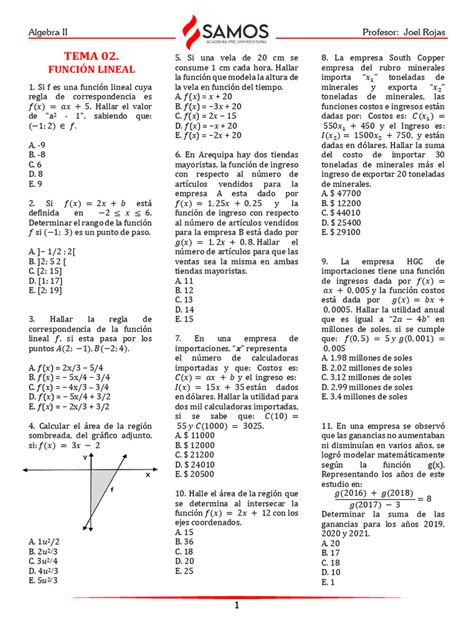 Función Lineal Pdf