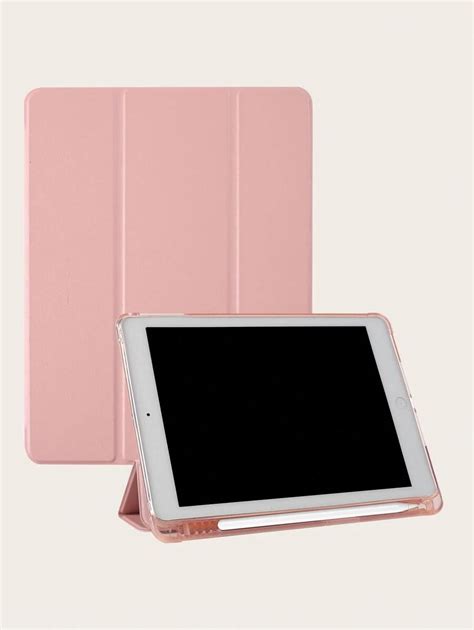Capa Protetora De Tpu Rosa Compatível Com Ipad Com Slot Para Caneta E Recurso Antiqueda