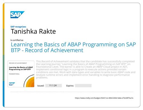 Tanishka Rakte On Linkedin Abap Sapbtp Programmingskills