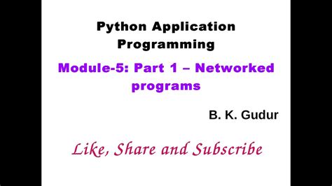 Python Application Programming Networked Programs Youtube