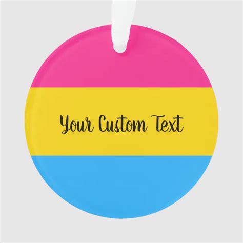 Pansexuality Pride Flag With Text Ornament Zazzle