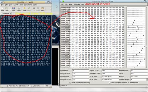 how do you convert ascii hex data into actual hex and how can you insert it into a binary