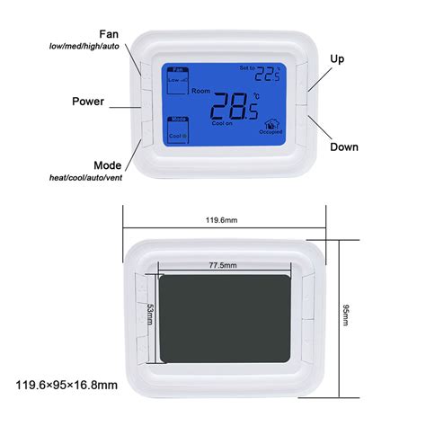 2 Pipe 4 Pipe Configurable Smart Thermostat Digital Thermostat Duel
