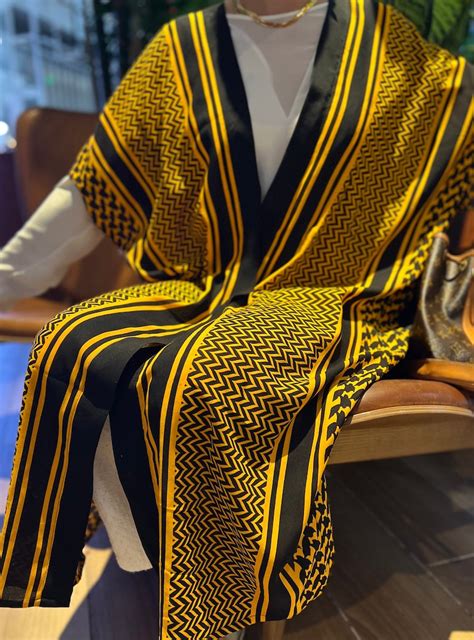 Kufiya Print Iraq Dubai Bohemian Keffiyeh Shemagh Abaya Kimono Jacket