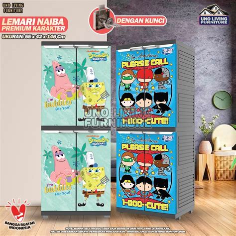 Jual LEMARI PAKAIAN PLASTIK NAIBA MINI MSC 9164 LEMARI KARAKTER LEMARI