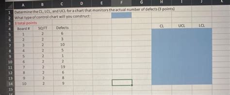 Solved UCL LCL A B с D F G H 1 Determine the CL LCL and Chegg com