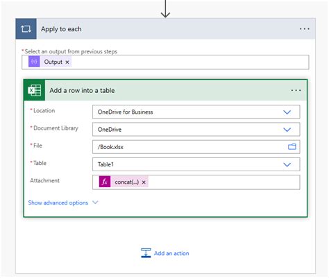 solved get multiple attachments hyperlink to excel power platform