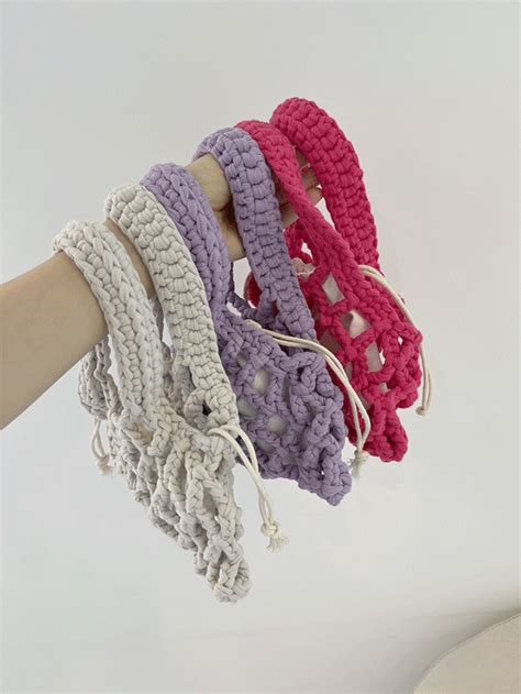 더니니 뜨개 니트 그물 미니백 8color