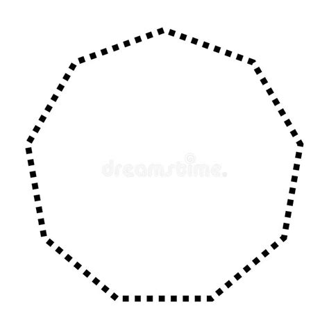 Nonagon Symbol Dotted Shape Vector Icon For Creative Graphic Design Ui Element Stock