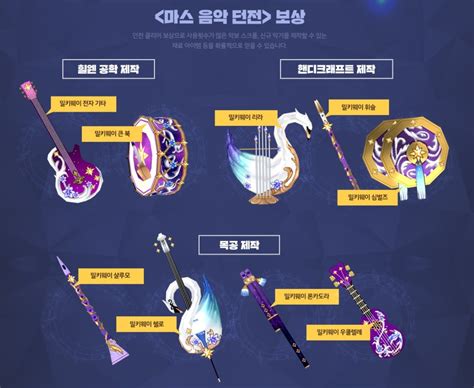 마비노기 밀키웨이 악기 제작재료입수방법 네이버 블로그