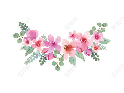 彩色卡通手绘花卉鲜花装饰矢量元素png素材免费下载 觅知网