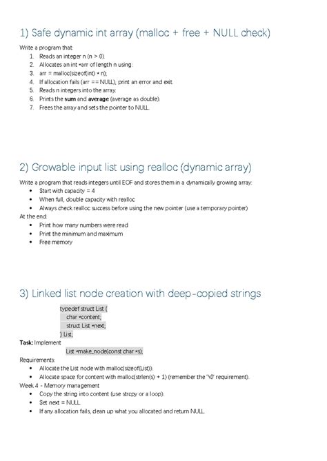 Ex3 Dynamic Memory Management In C Malloc Realloc Linked List