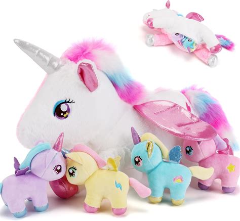 Gnomantic 5 Pieces Unicorn Stuffed Animals 1 Mommy Stuffed Unicorn